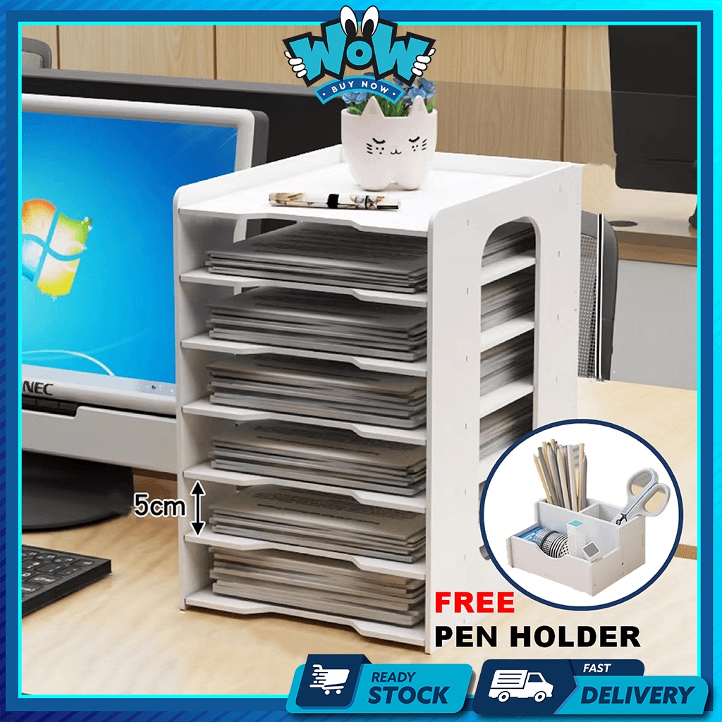 5/7 TIERS FILE DOCUMENT RACK PAPER TRAY FILE ORGANIZER DESKTOP RACK ...
