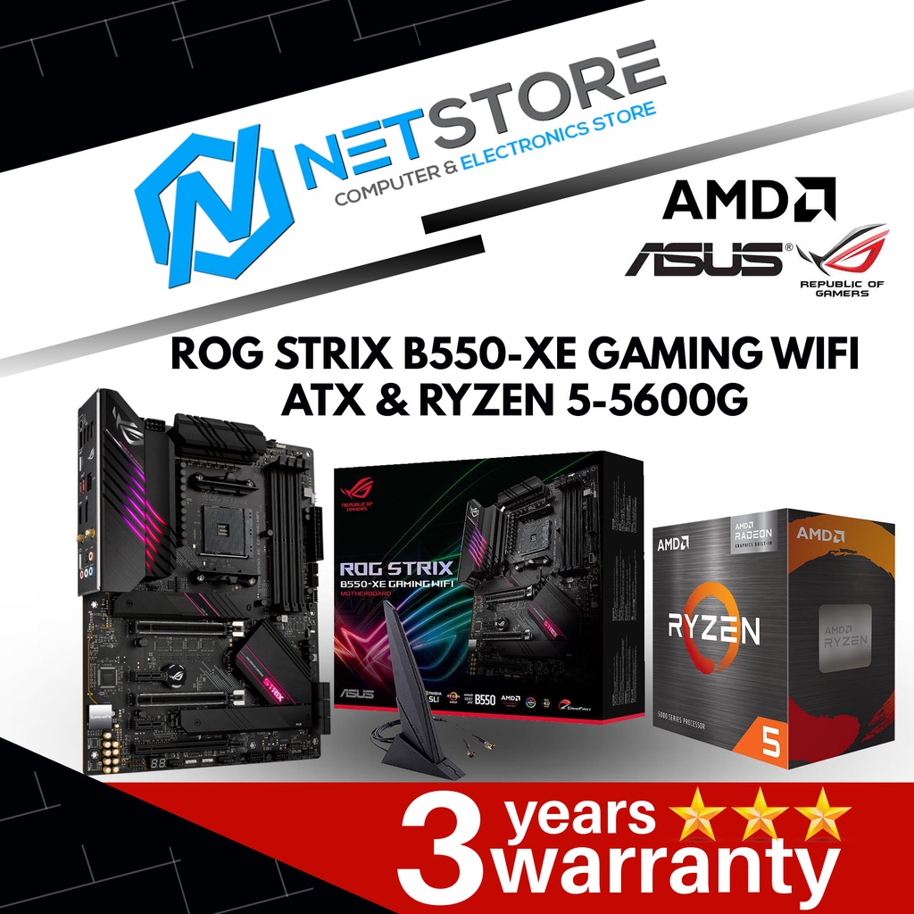 PWP ASUS ROG STRIX B550-XE GAMING WIFI ATX & AMD RYZEN 5 5600G PROCESSOR | Shopee Malaysia