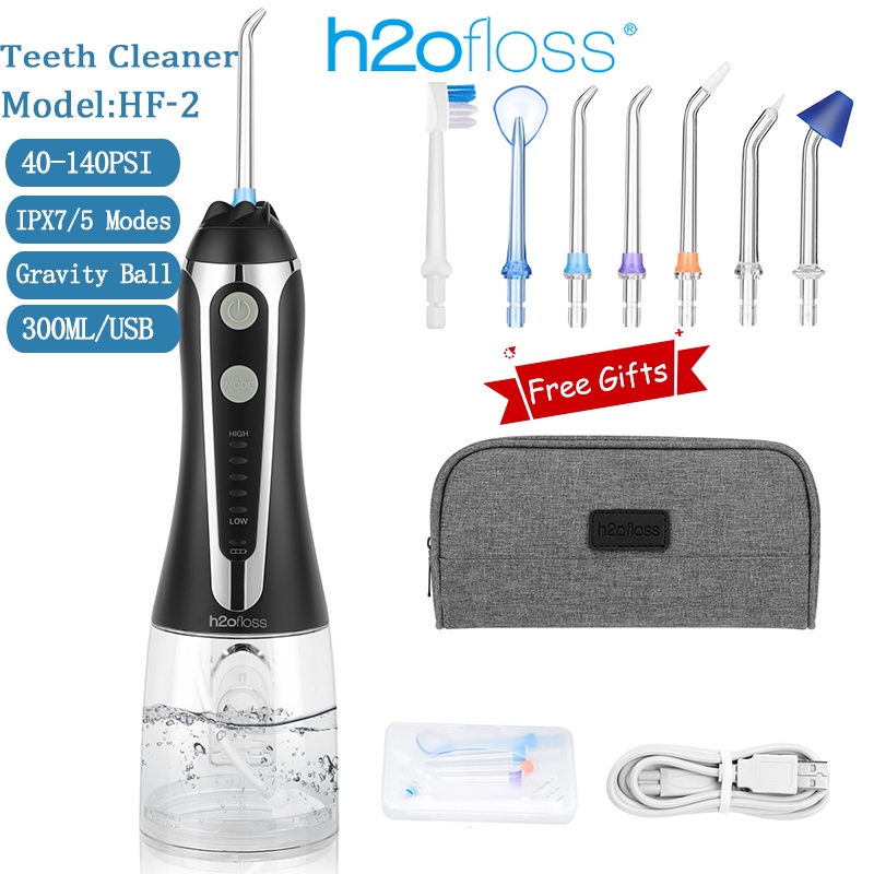 h2ofloss Cordless Water Dental Flosser IPX7 Waterproof Oral Irrigator ...
