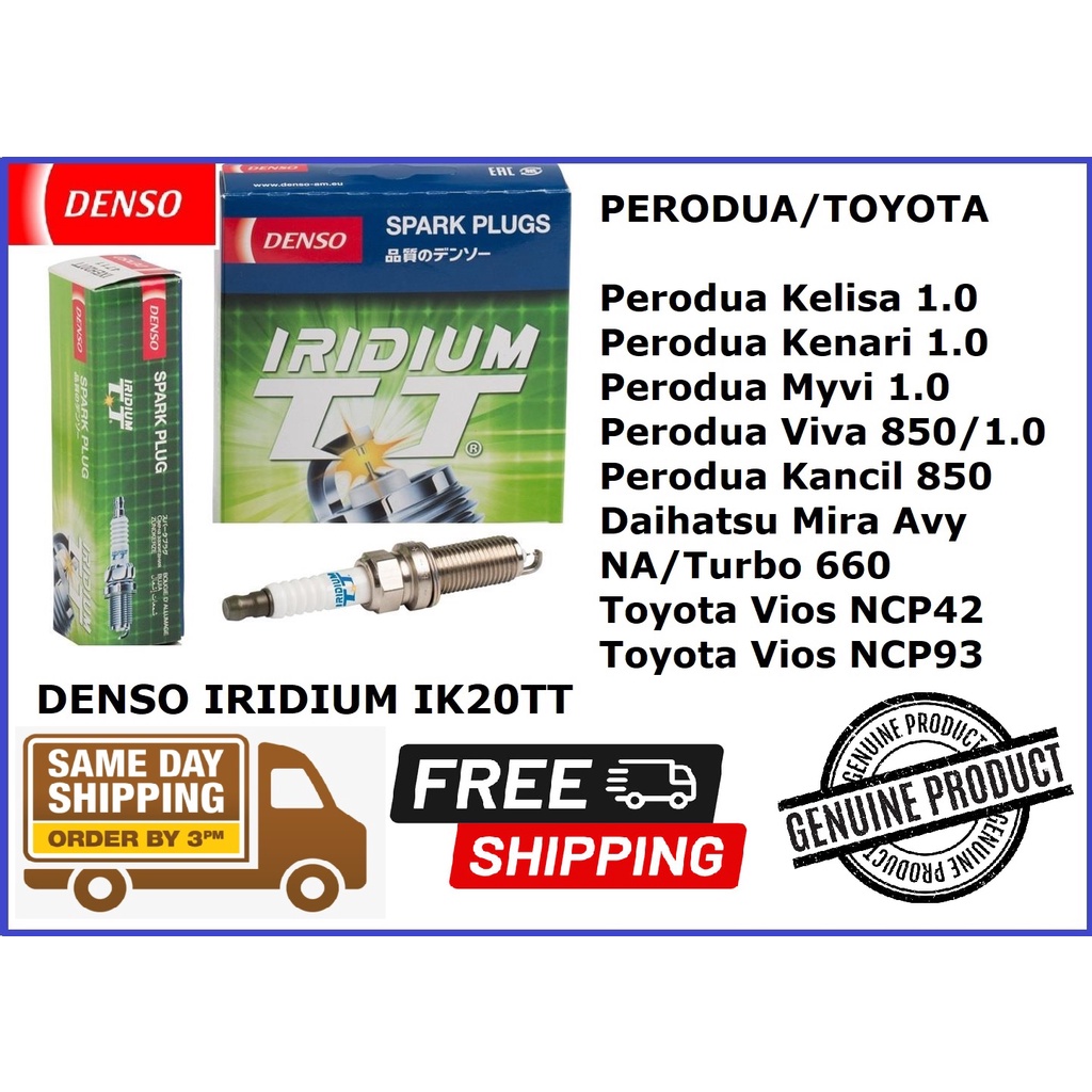 [4 pcs/set] Denso Iridium IK20TT 4702 spark plug original Kelisa Kenari ...