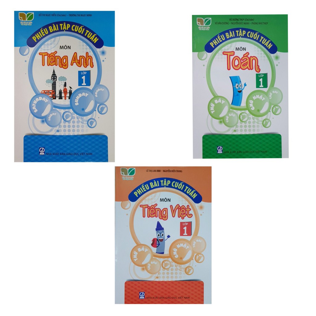 Book - Combo of 3 weekend exercise sheets for grade 1 math, Vietnamese ...