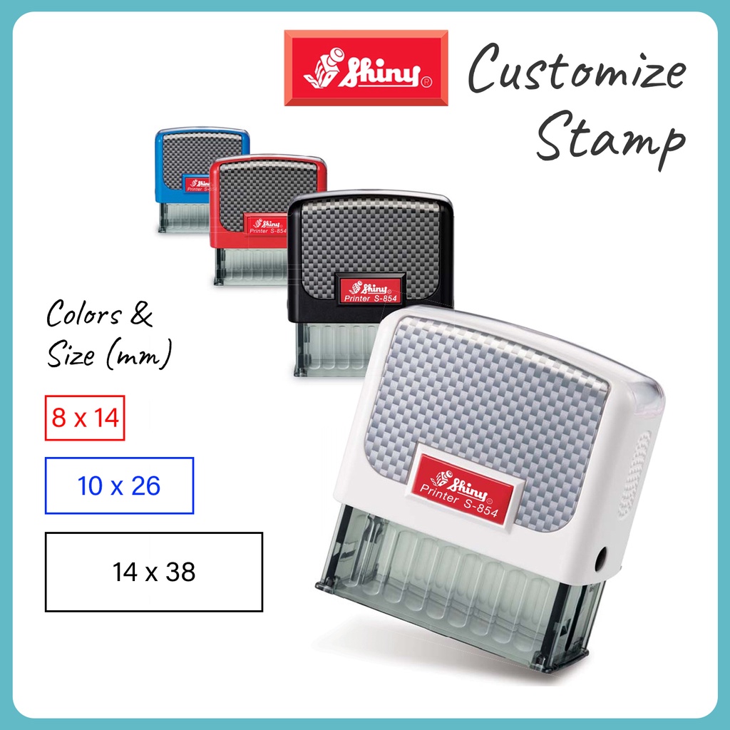 Shiny Self-Inking Stamp | Customized Rubber Stamp | S-814 | S-851 | S-852 | 3 Ink colors | Chop ...