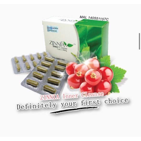 🔥 Detox 🔥 ZINNIA Inner Cleanse 500mg 30 Vege Capsules 100% Original 👍 ...