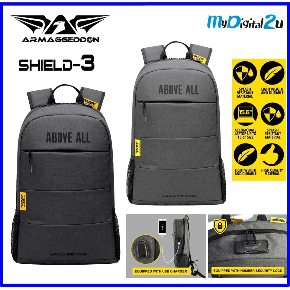 Armaggeddon Shield-3 Anti-Theft Gaming Laptop Backpack | Shopee Malaysia