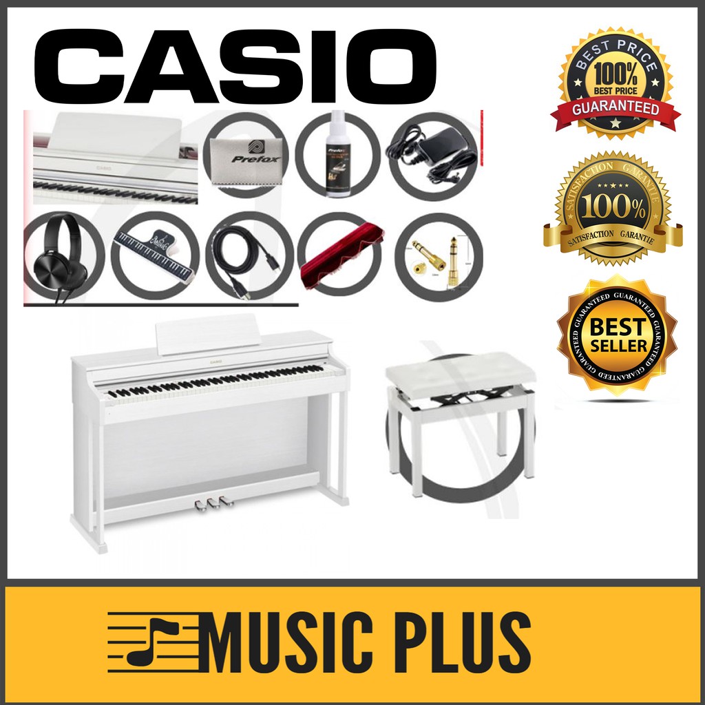 Casio AP-470 88-Keys Digital Piano With Adjustable Piano Bench, Ukulele ...