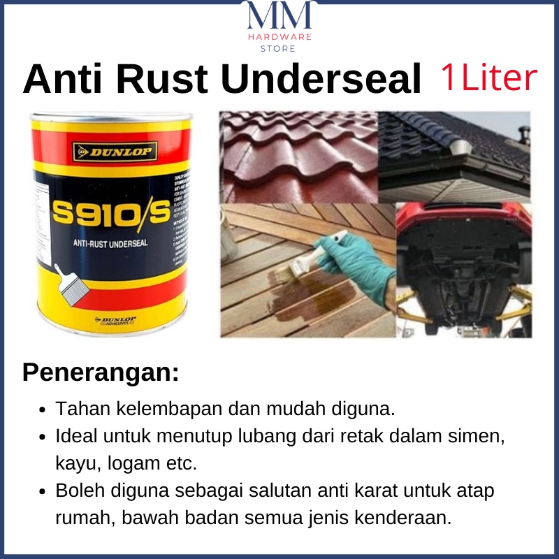 DUNLOP S910/S Anti Rust Underseal 1Liter Kalis Karat Bawah Kedap | Shopee Malaysia