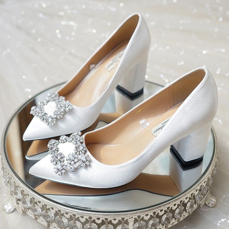 Size 32 to 43 Off White Wedding Heels Kahwin Nikah | Shopee Malaysia