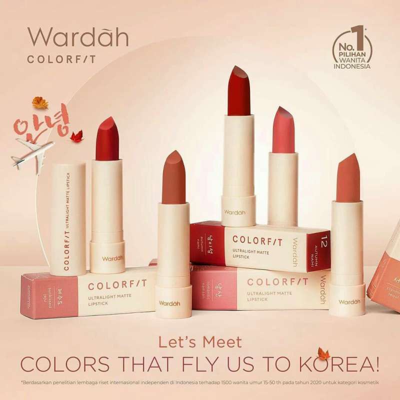 Wardah Colorfit + Korean Edition Ultralight Matte Lipstick | Shopee ...