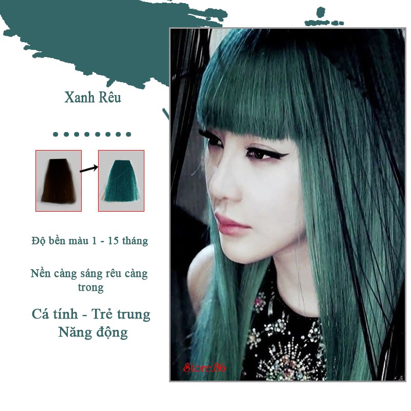 Moss Green hair dye with standard cream tone, safe dye, no residue ...