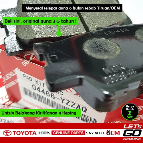 (Original) >> Rav4 (2008-2017) Harrier (2013-2015) Rear Brake Pad ZSU60 ...