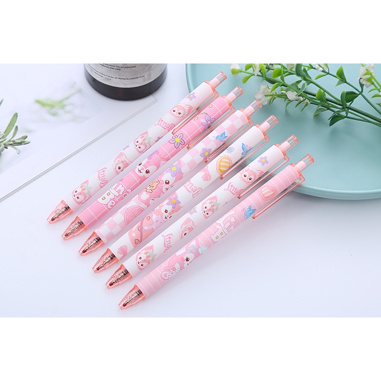 1Pc/1 Pen Cute Pink Foxie Gel Pen 0.5mm Black Ink Pen Press Gel Foxie ...