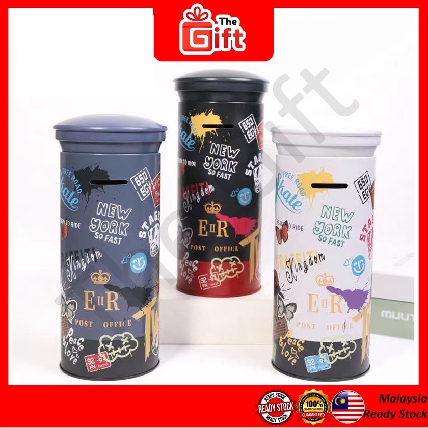 The Gift Coin bank metal tabung duit tabung syling tabung besi coin box ...