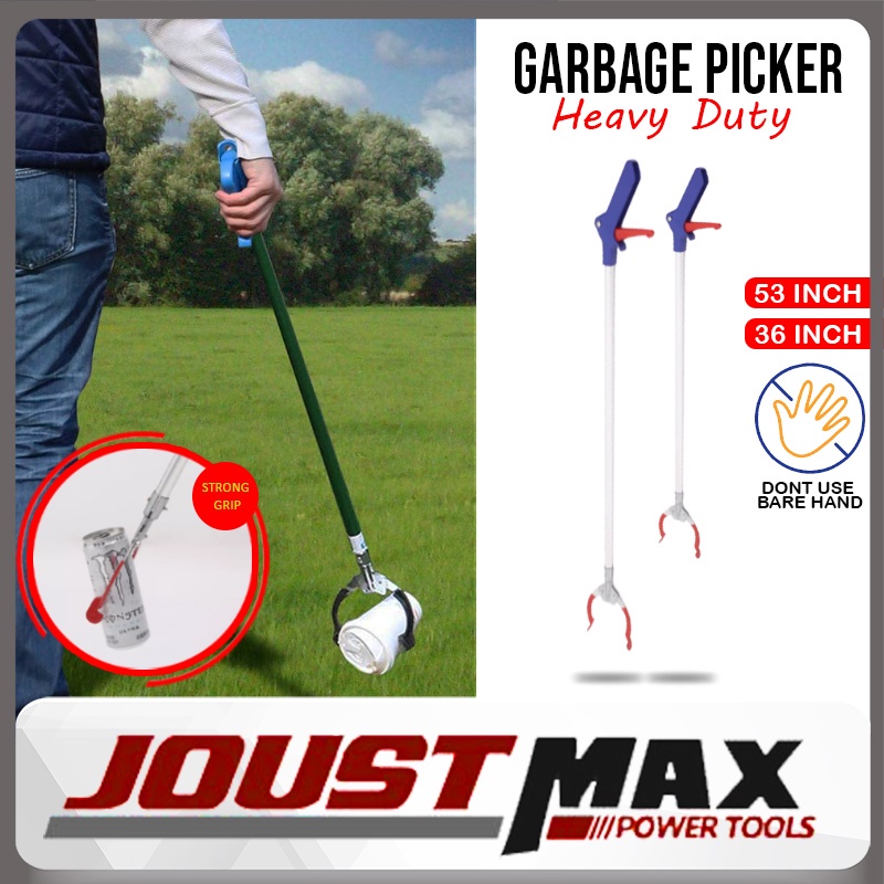 36" 53" INCH Garbage Picker Heavy Duty Rubbish Reacher Grabber Picker ...