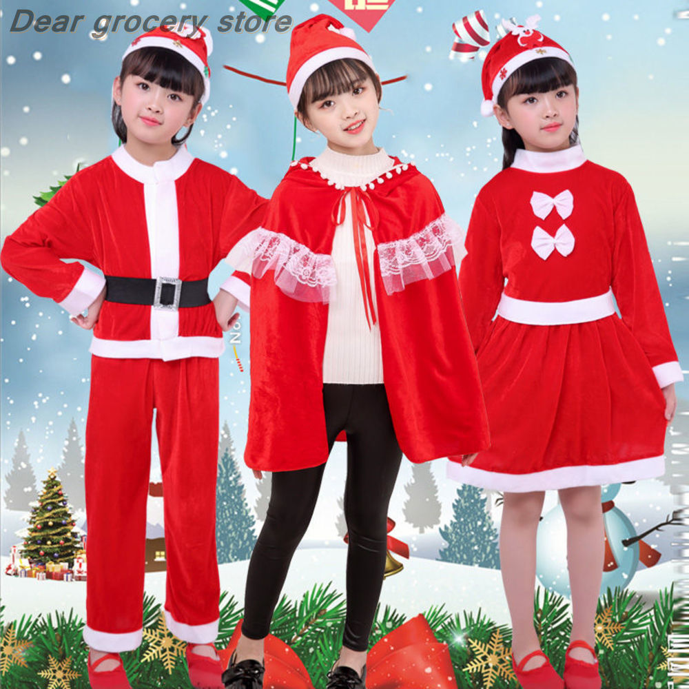 【New】Children's Christmas boys and girls dress up as children Santa ...