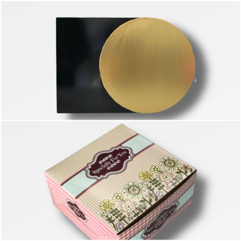 Cake box colour Cake board Kotak kek 9"*9"*4" Packaging box | Shopee ...