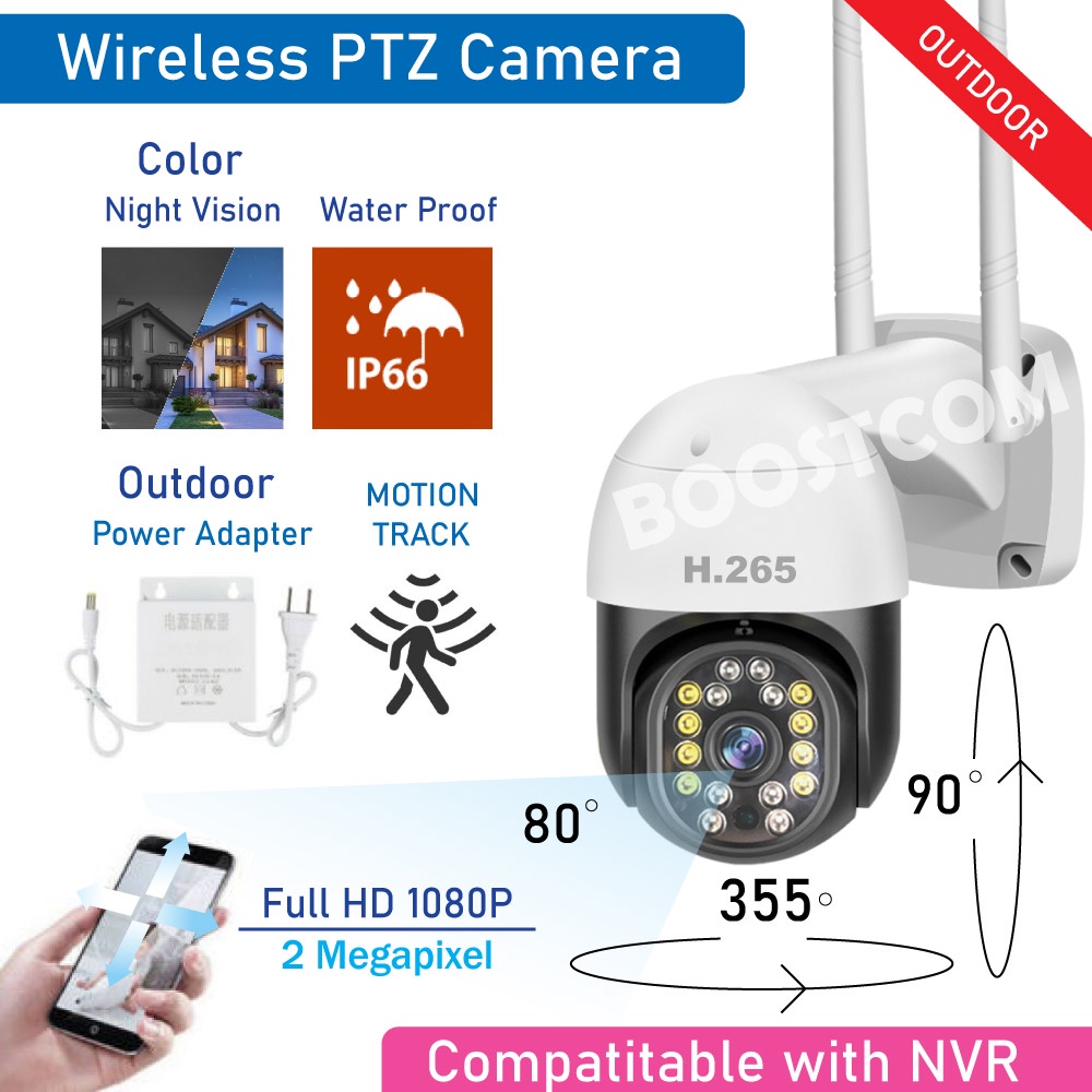 1080P Full HD 2MP Outdoor Dual Antenna Wireless IP Cam PTZ CCTV 360 ...