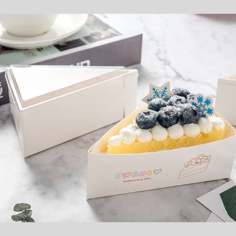 (6pc=1Set)Slice Cake Box with Lip | （6套装）三角形蛋糕/蛋糕片/慕斯蛋糕包装盒+盖 | Shopee ...