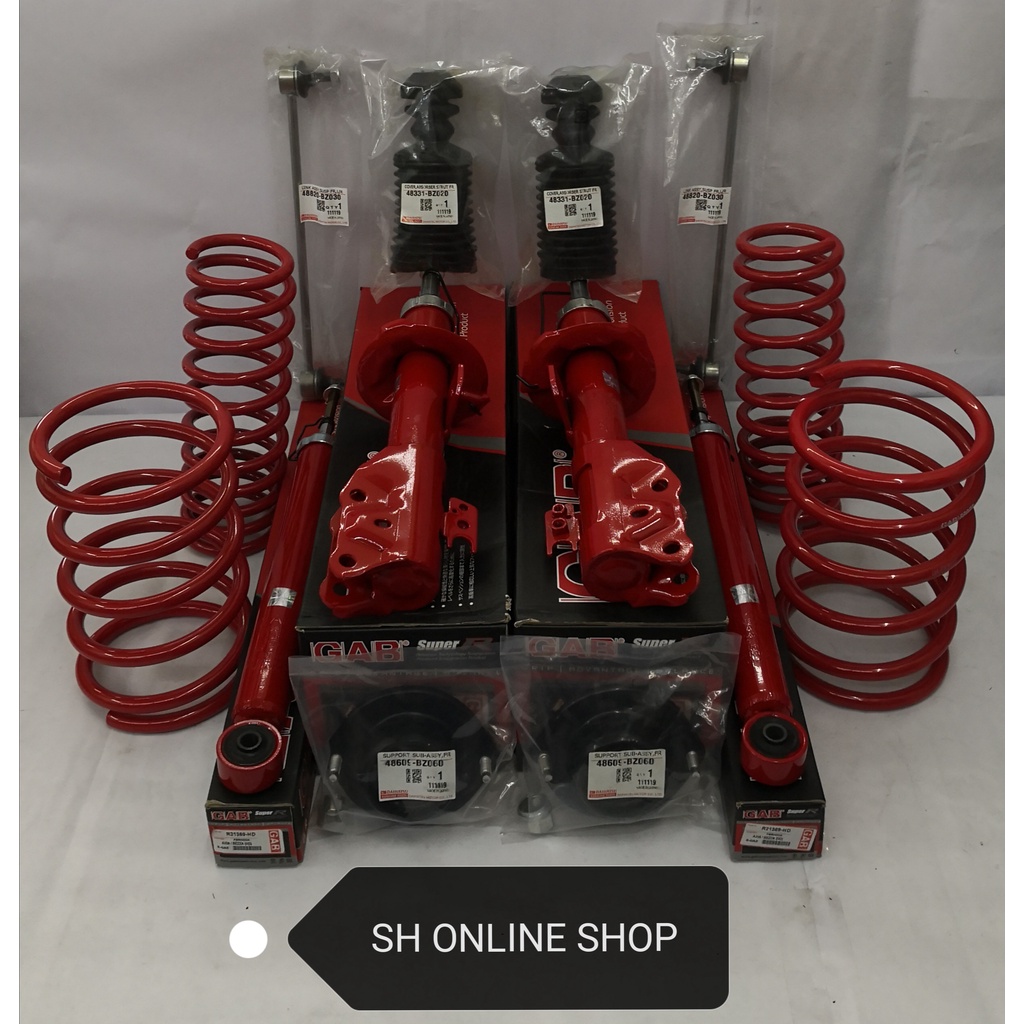 GAB Super R Absorber (Heavy Duty) Front & Rear+Sport Spring+Abs Mtg+Abs ...