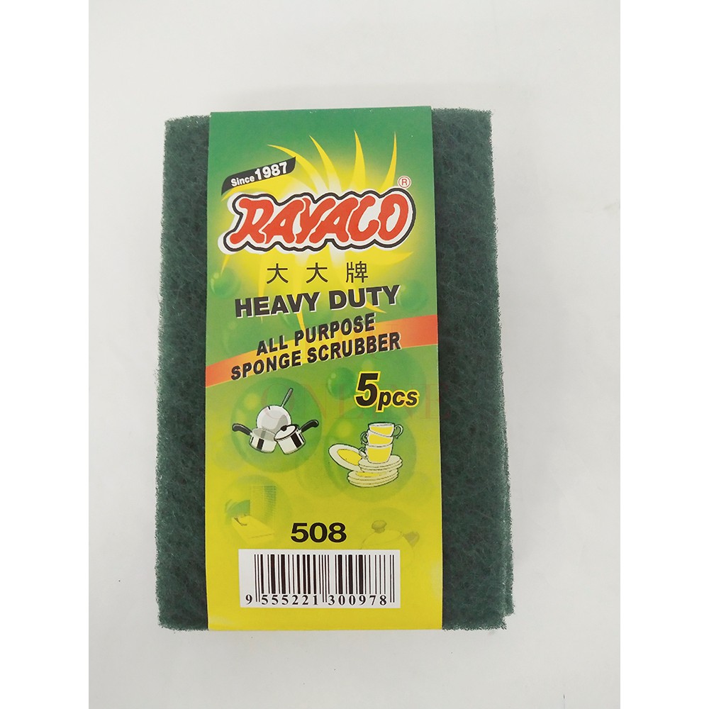 RAYACO 508 HEAVY DUTY ALL PURPOSE SPONGE SCRUBBER (5 PCS) | Shopee Malaysia