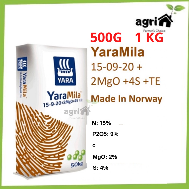 500G 1KGYaraMila 15-09-20 +2MgO +4S +TE 1KG Flowering Fruiting Fertilizer Baja Berbunga Berbuah ...