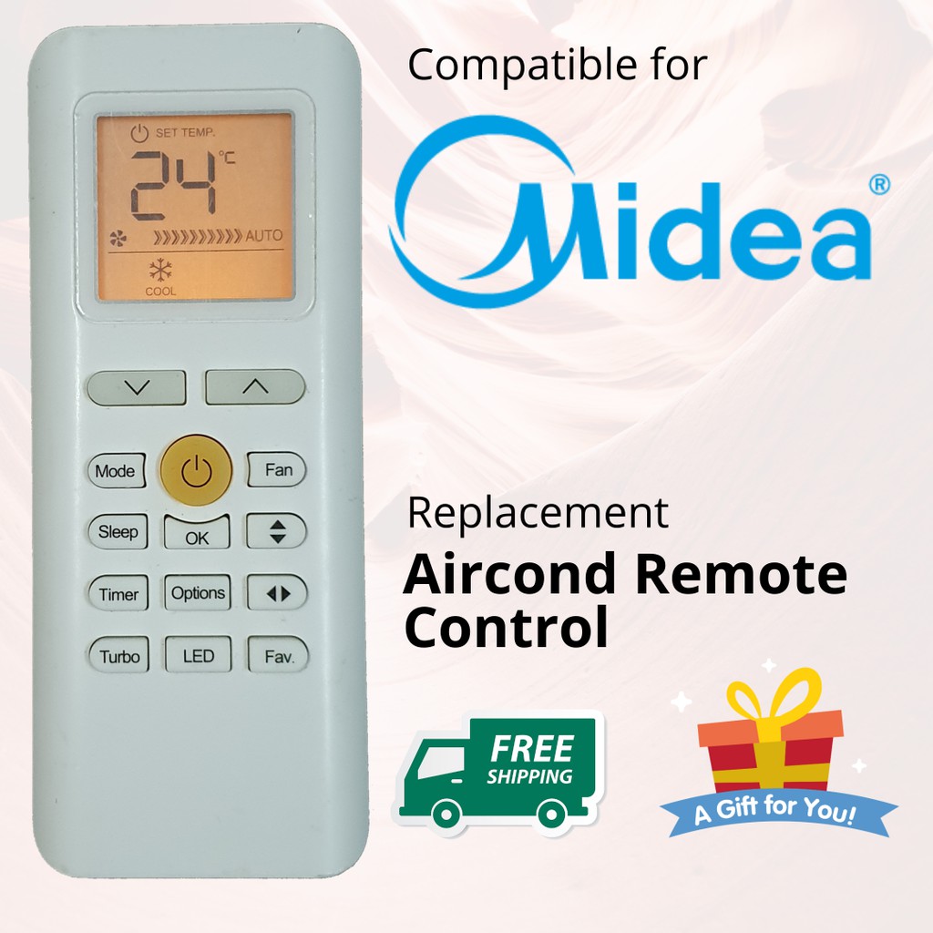 Midea Aircond Remote Control RG70E/BGEF/ R410A | Shopee Malaysia