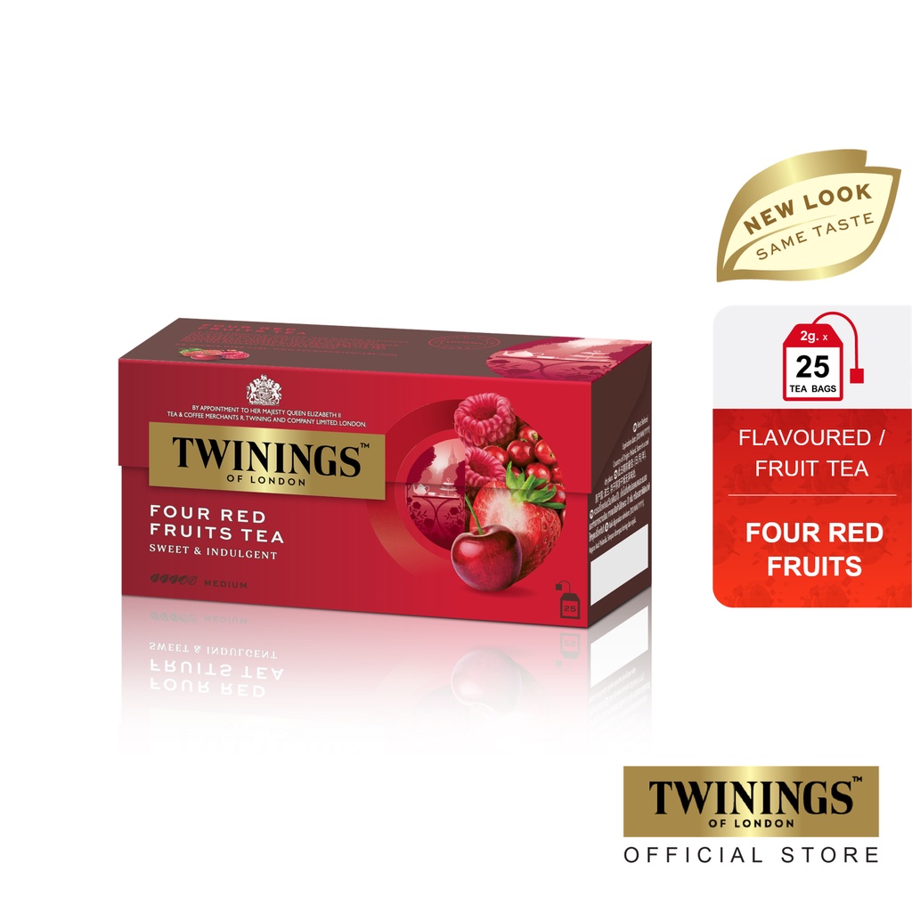 TWININGS 4 Red Fruits Flavored Tea (25's x 2g) | Flavored Black Tea ...