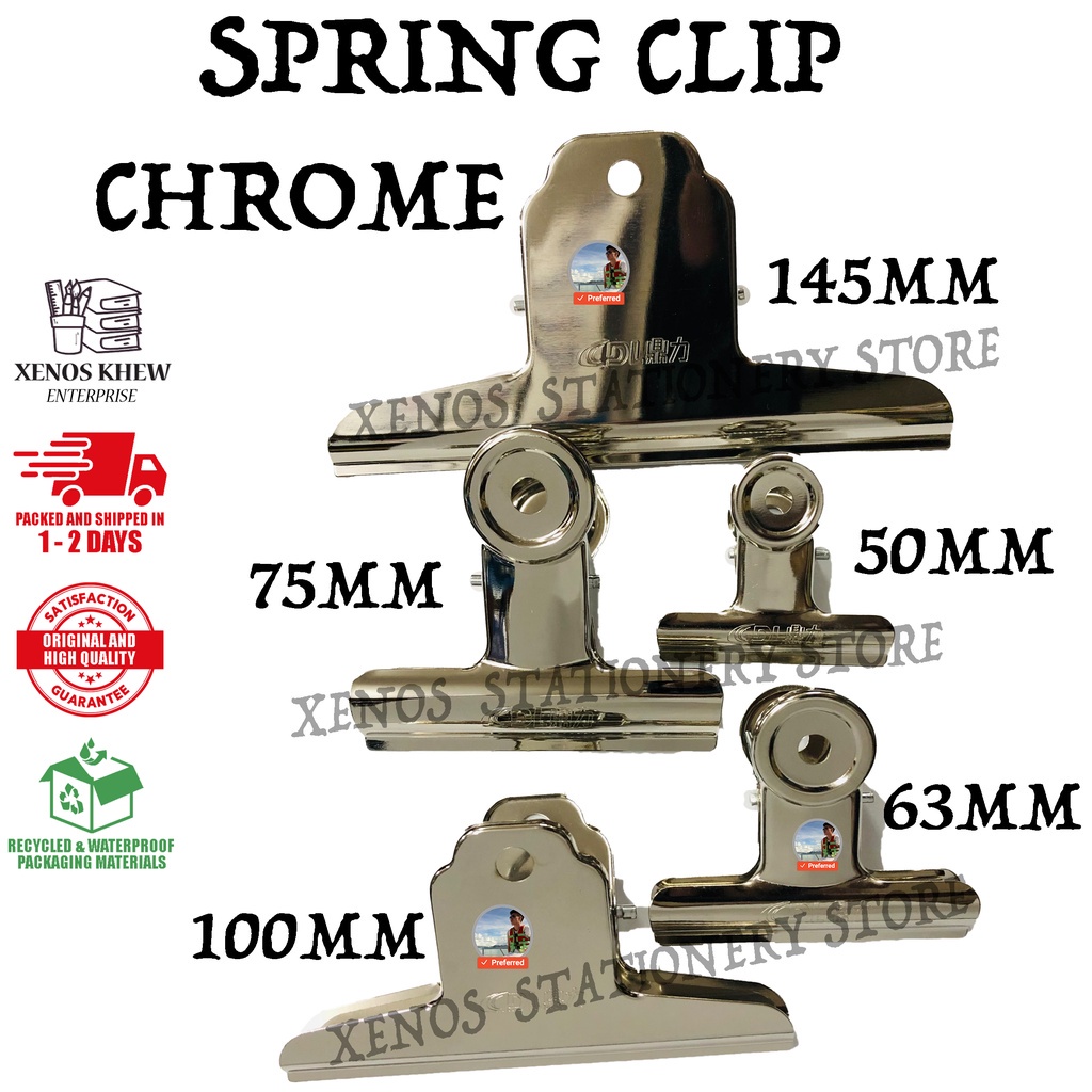 CHROME SPRING CLIP | ROUND CLIP | FLAT CLIP | LETTER CLIP | OFFICE CLIP ...