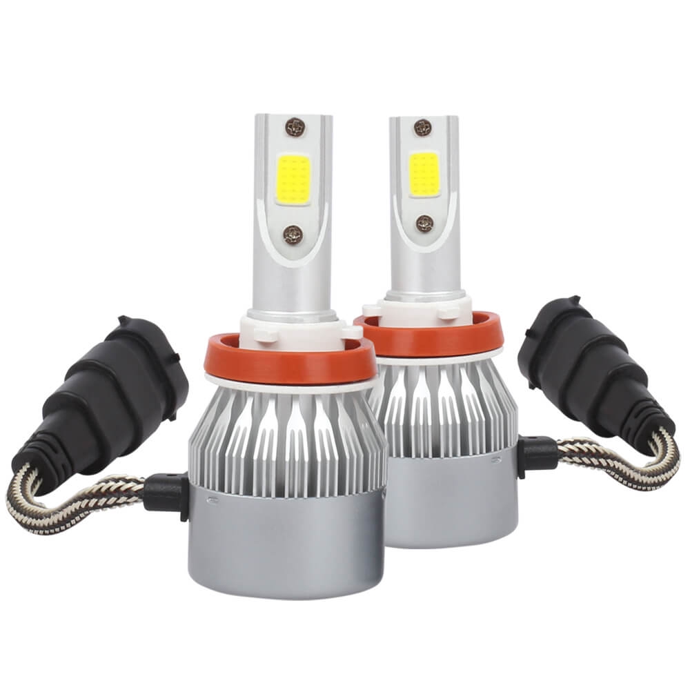 Ready Stock 2PCS Original C6 4300K LED H4 H7 H11 COB Car Headlight ...