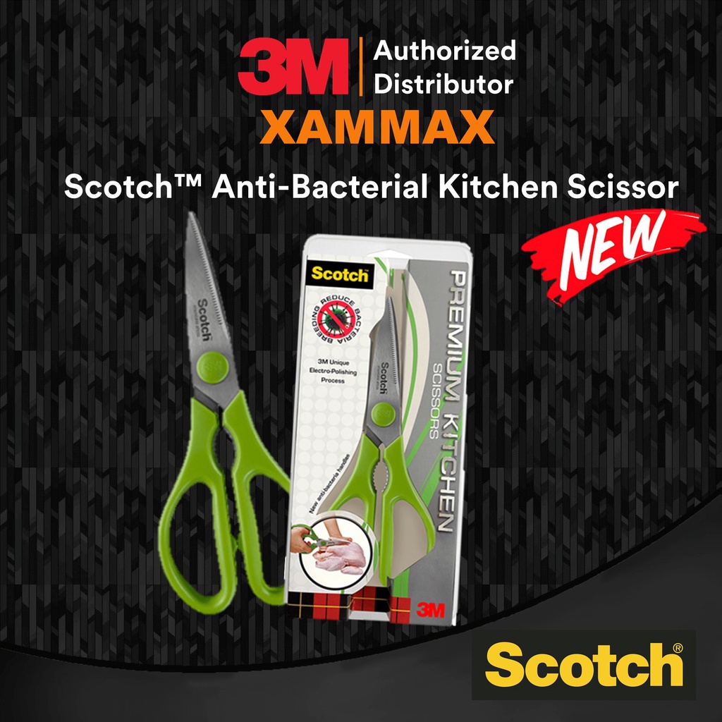 3M Scotch - KS-AB - 8" Inch Anti Bacterial Premium Kitchen Scissor / DIY Stationery | Shopee ...