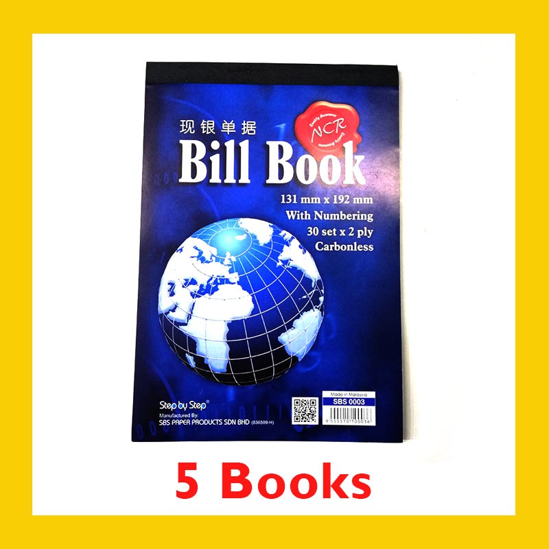 [5 BOOKS] Carbonless Bill Book with Numbering 30 sets x 2ply SBS0003 ...