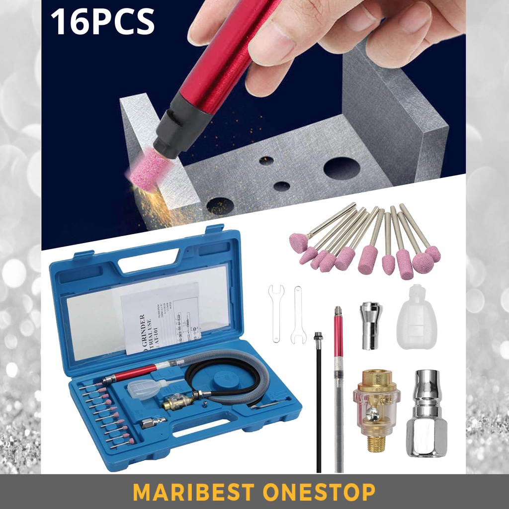 16pcs Pneumatic Air Micro Die Grinder Kit High Speed Rotary Tool ...