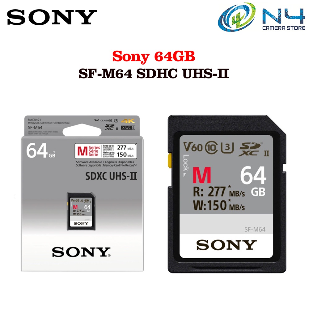 Sony 64GB UHS-II SDXC Memory Card SF-M/T2/4K Video/U3/V60 SF-M64 Sony ...