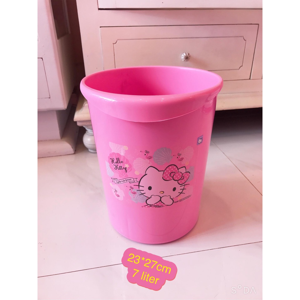 Hello Kitty Trash Bin Round Powder Bucket 7 Liters Genuine License ...
