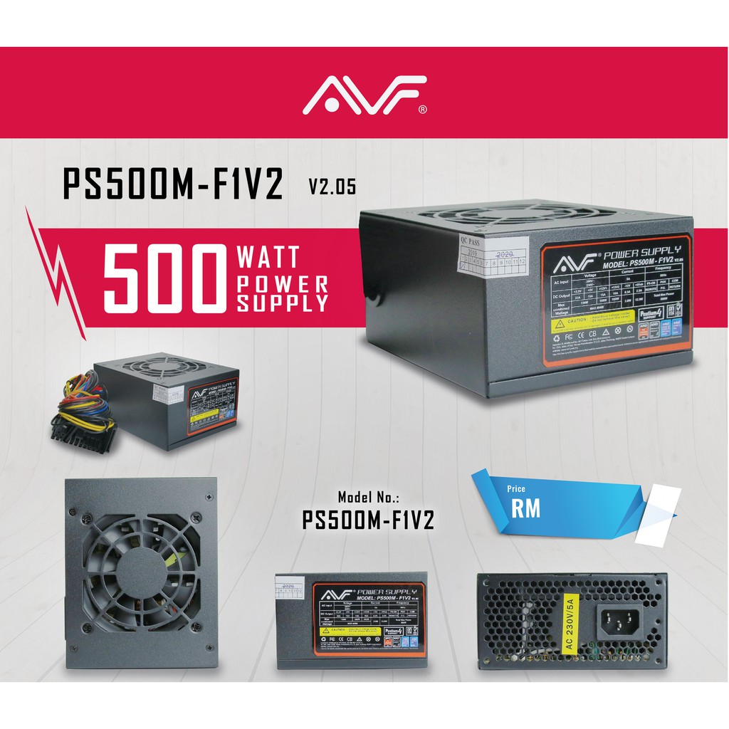 AVF Micro SFX 500W Power Supply ATX for PC CPU Desktop Computer Micro ...