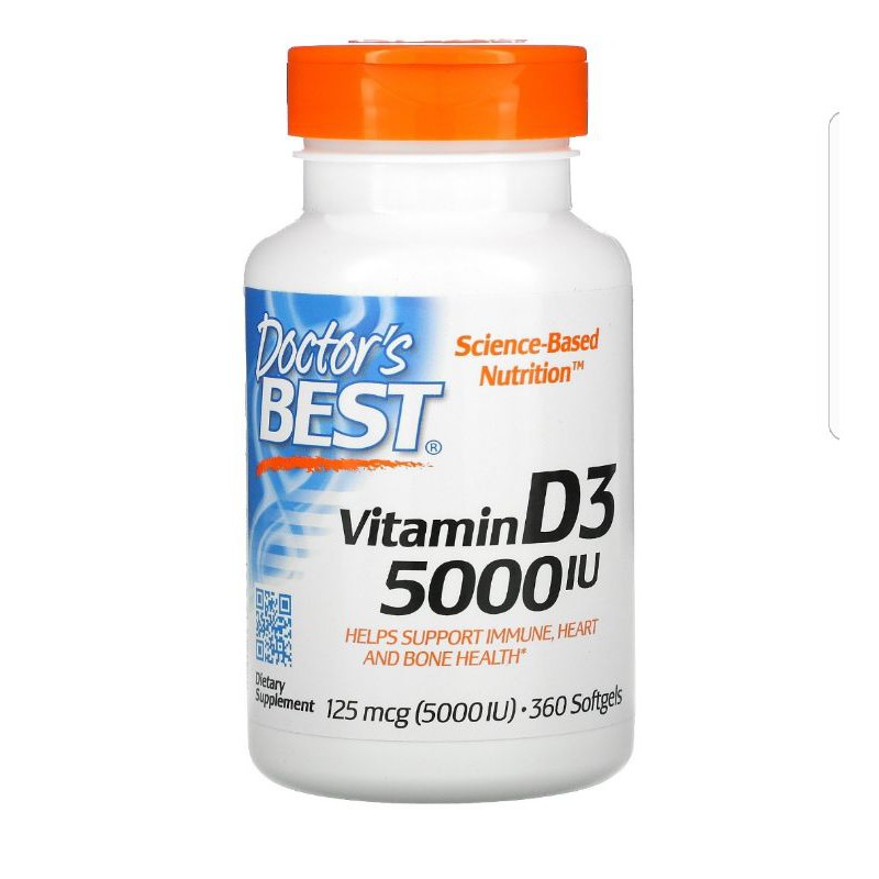 Doctor's Best, Vitamin D3, D-3, D 3, 5000 IU 180 softgels | Shopee Malaysia