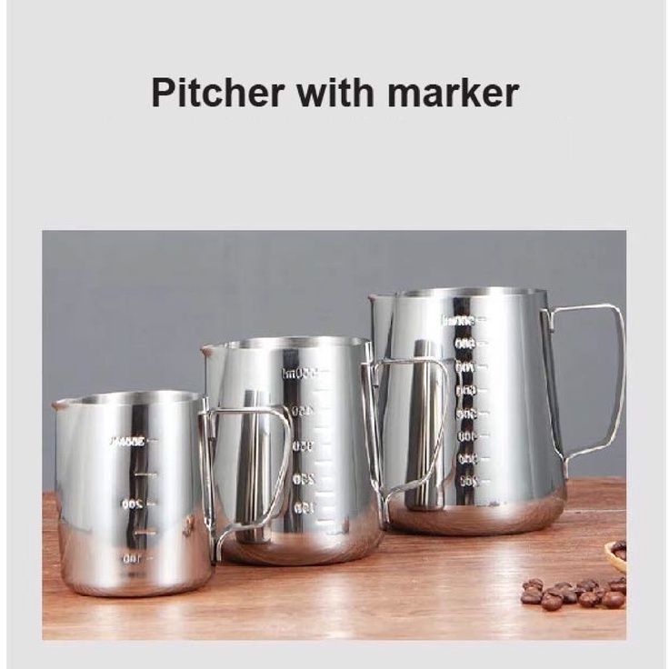 (Ready Stock)Coffee Espresso Milk Frothing Pitcher Jug Stainless Steel Teflon Rainbow 350ml ...