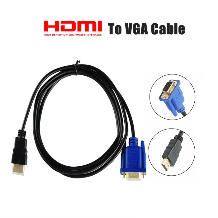 1.5m /5Ft (HDTV) HDMI to VGA D-SUB Male Video Adapter Cable Lead for ...
