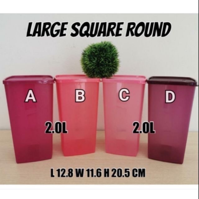 Large Square Round 2L Tupperware Brands | Shopee Malaysia