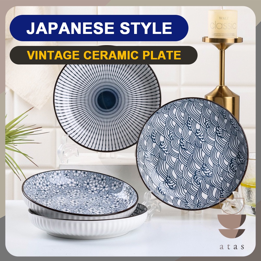 ATAS JAPANESE YAMADA Vintage Ceramic Dinner Plate Dishes Tableware ...