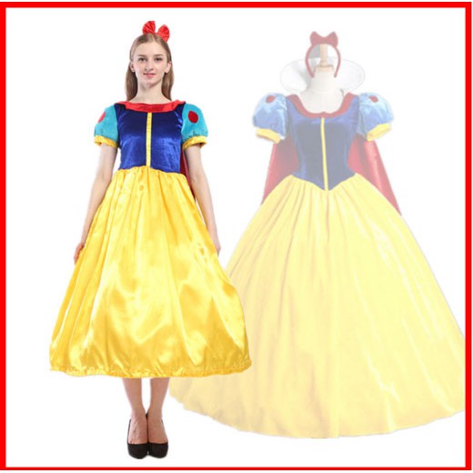 Adult PRINCESS SNOW WHITE DRESS COSPLAY COSTUME SET WITH HEADBAND | Shopee Malaysia