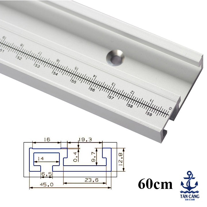 Saw table slide rail with printed ruler size 60 cm / 80 cm / 122 cm ...