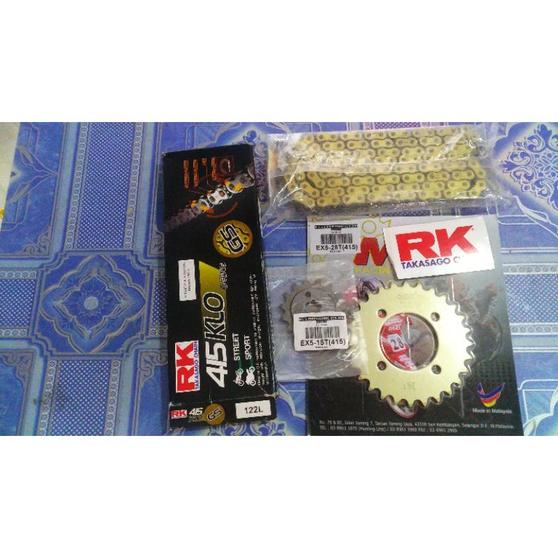 (HONDA EX5 ) RK JAPAN 415 KLO O-RING GOLD CHAIN + SPOKET SET GOLD | Shopee Malaysia