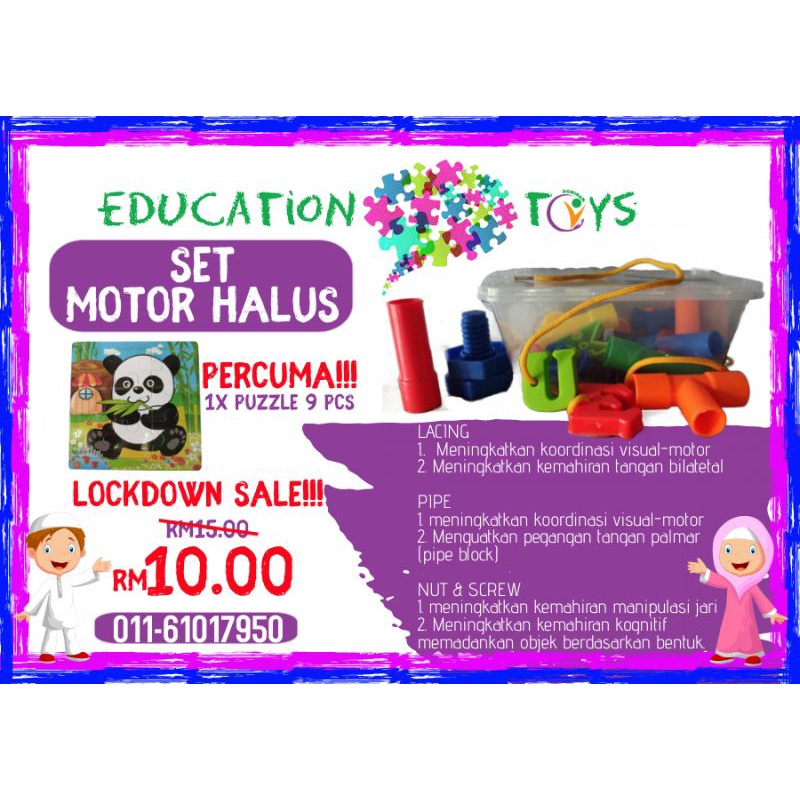 EDUCATION TOYS SET MOTOR HALUS | Shopee Malaysia