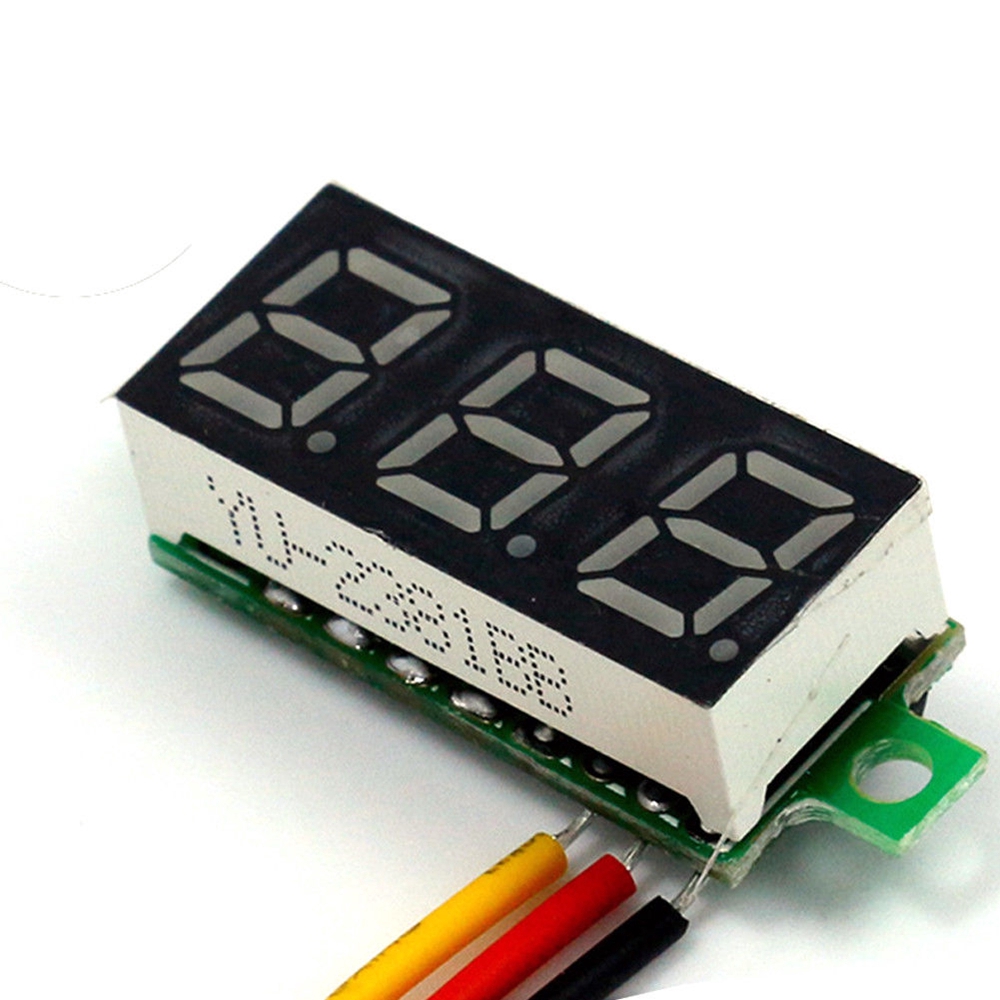 DIYMORE Red Color 3 Bits 3 Digits Wire Mini DC Digital Panel Voltmeter ...