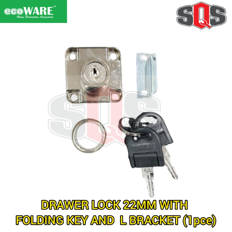 Drawer Lock 22mm With Folding Key Aand L Bracket (1 pce) | Shopee Malaysia