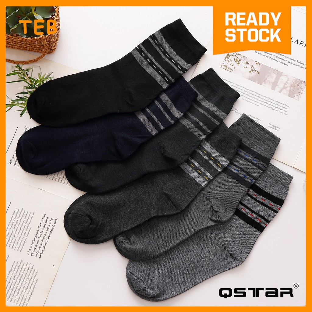 1/3 Pair QSTAR Men's Comfort Casual Sport Wear Crew Socks Polyester ...