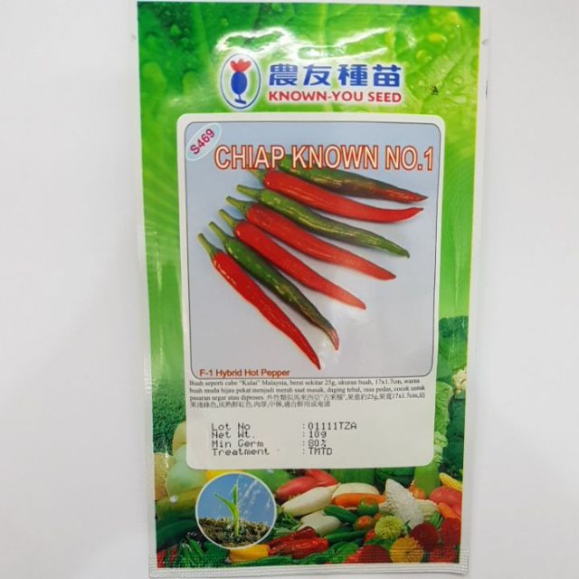 20 biji benih Cili Kulai S469 F1 Hybrid Pepper Known You seed Chiap ...