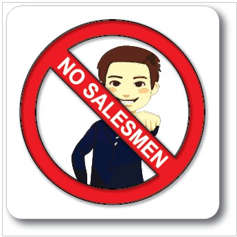 NO SALESMEN ACRYLIC SIGN BOARD 110X110MM | Shopee Malaysia