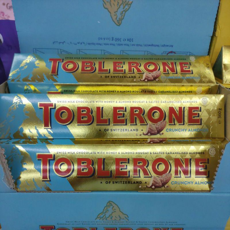 Toblerone 360g (giant size) Swiss Milk Chocolate with Raisins & Honey ...