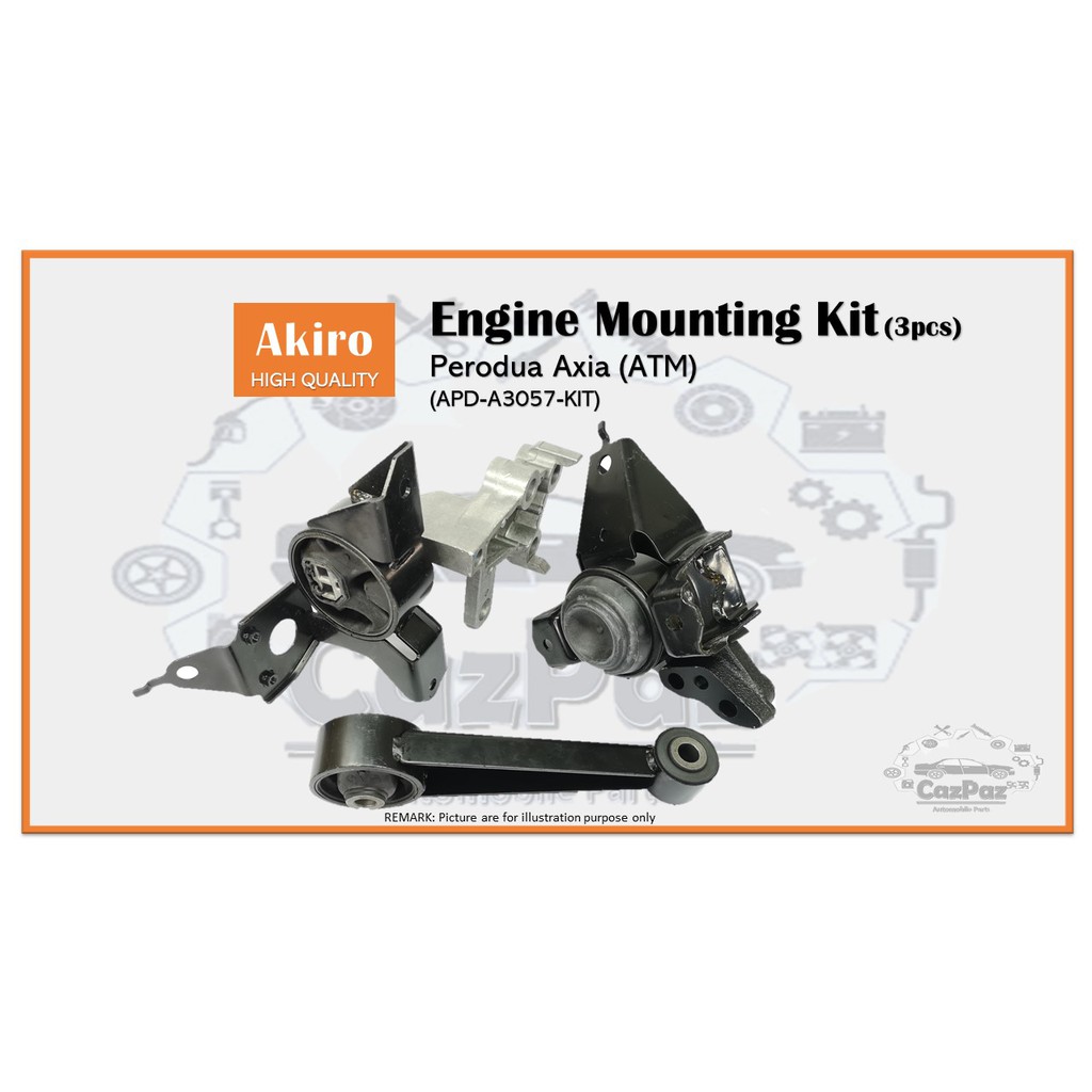 Akiro-Engine Mounting Kit (3 pcs) Perodua Axia (ATM) (APD-A3057-KIT ...
